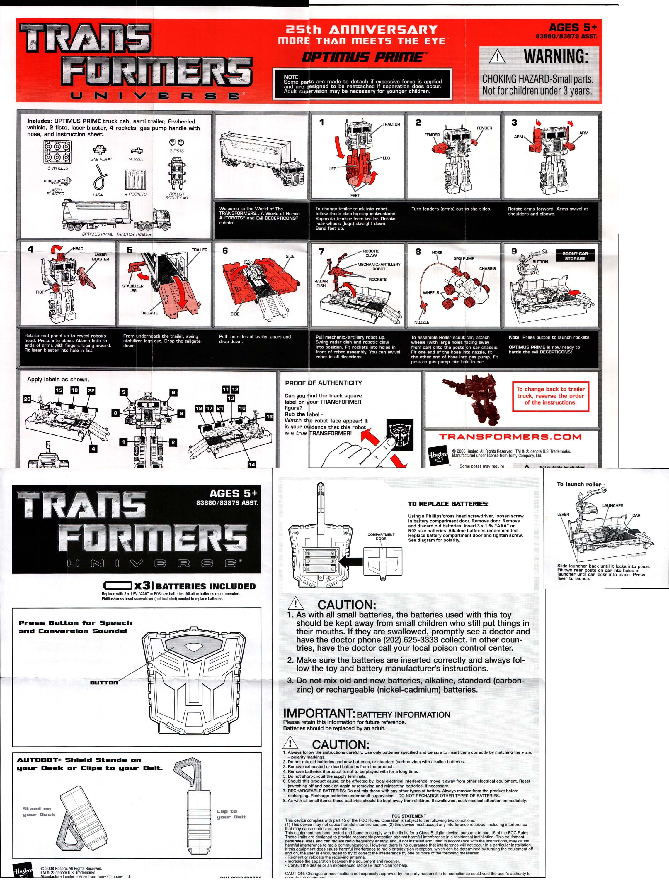Entertainment Packs More than Meets the Eye 25th Anniversary Optimus ...