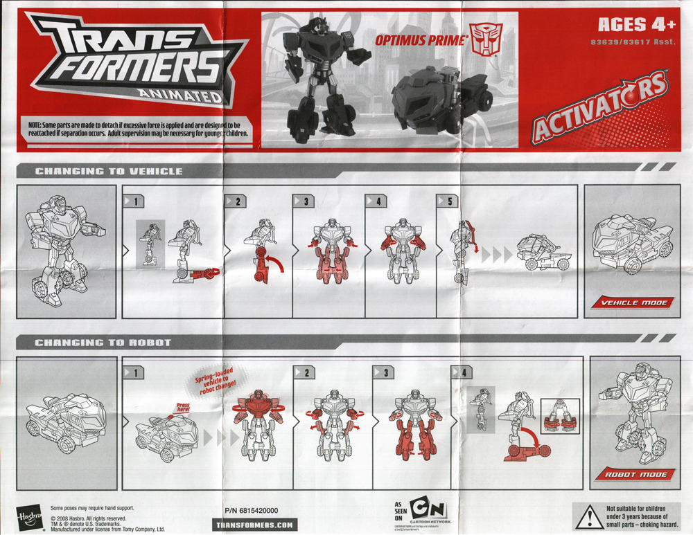 Activators Armor Up Optimus Prime (Transformers, Animated, Autobot ...