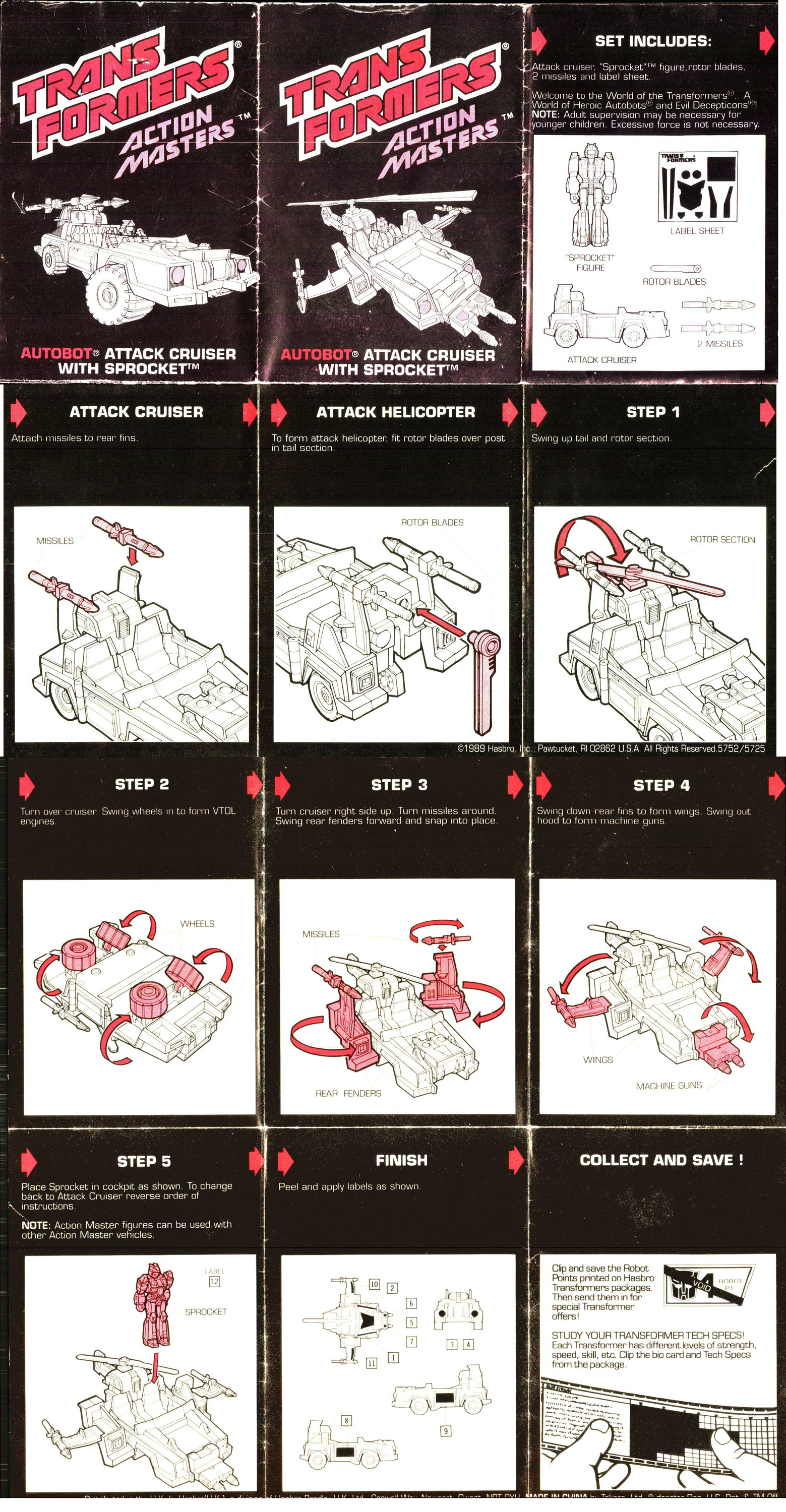Action Masters Attack Cruiser with Sprocket (Transformers, G1, Autobot ...