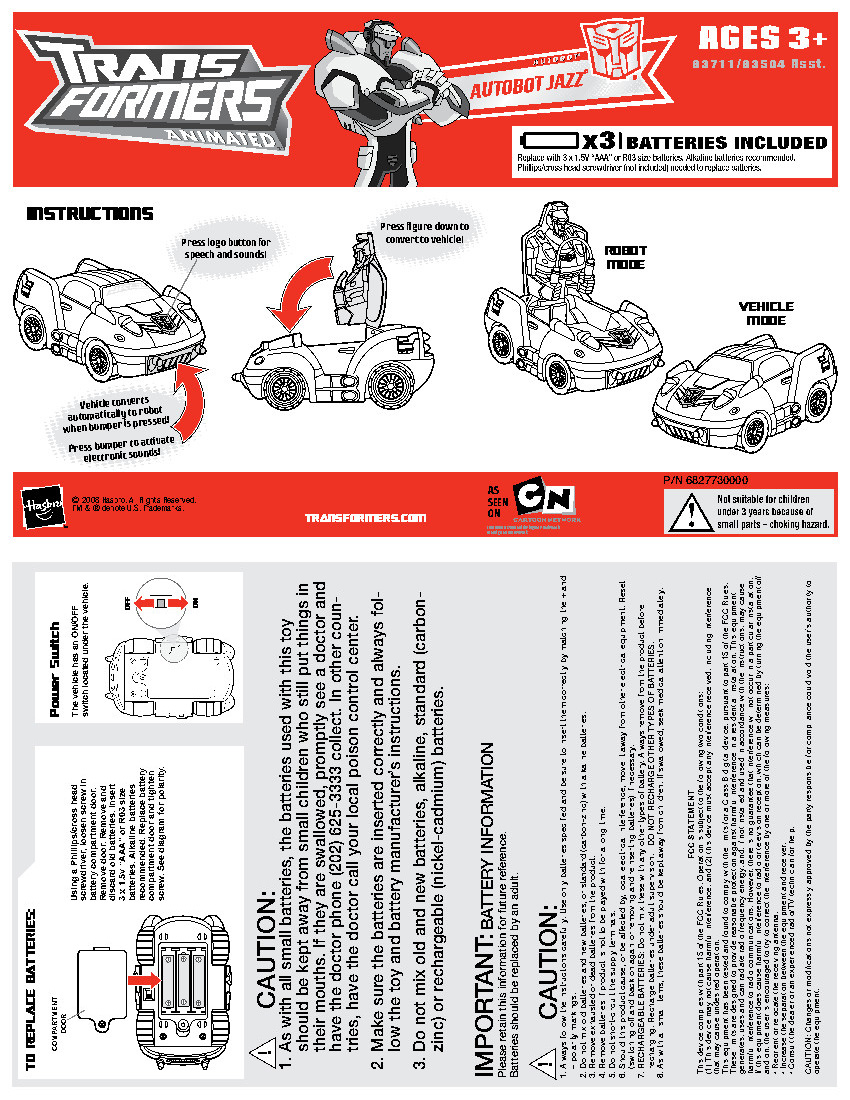 Bumper Battlers Autobot Jazz (Transformers, Animated, Autobot ...