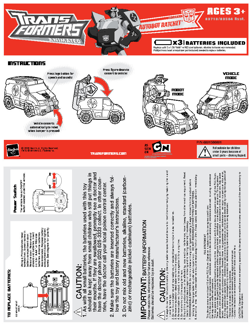 Bumper Battlers Autobot Ratchet (Transformers, Animated, Autobot ...
