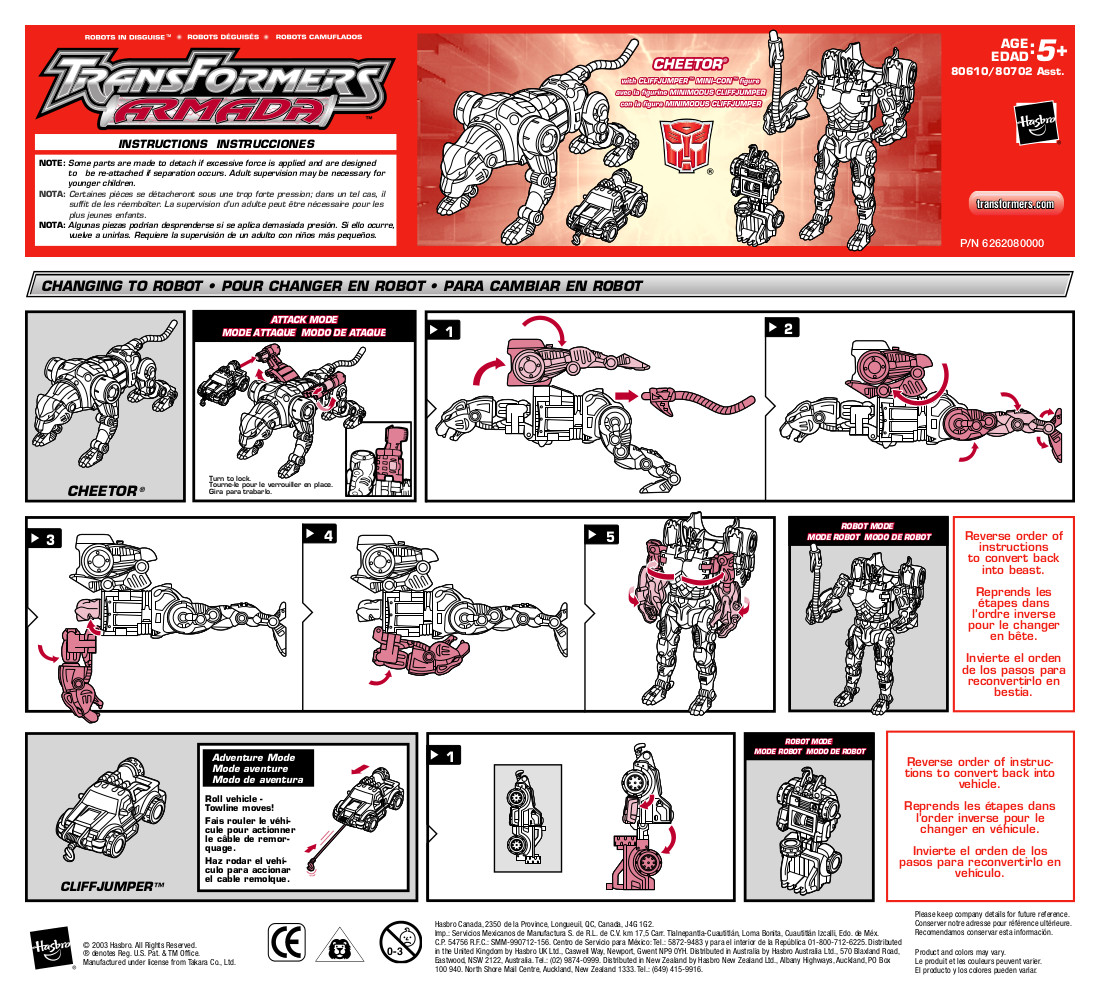 Super-Cons Cheetor with Cliffjumper (Transformers, Armada, Autobot ...