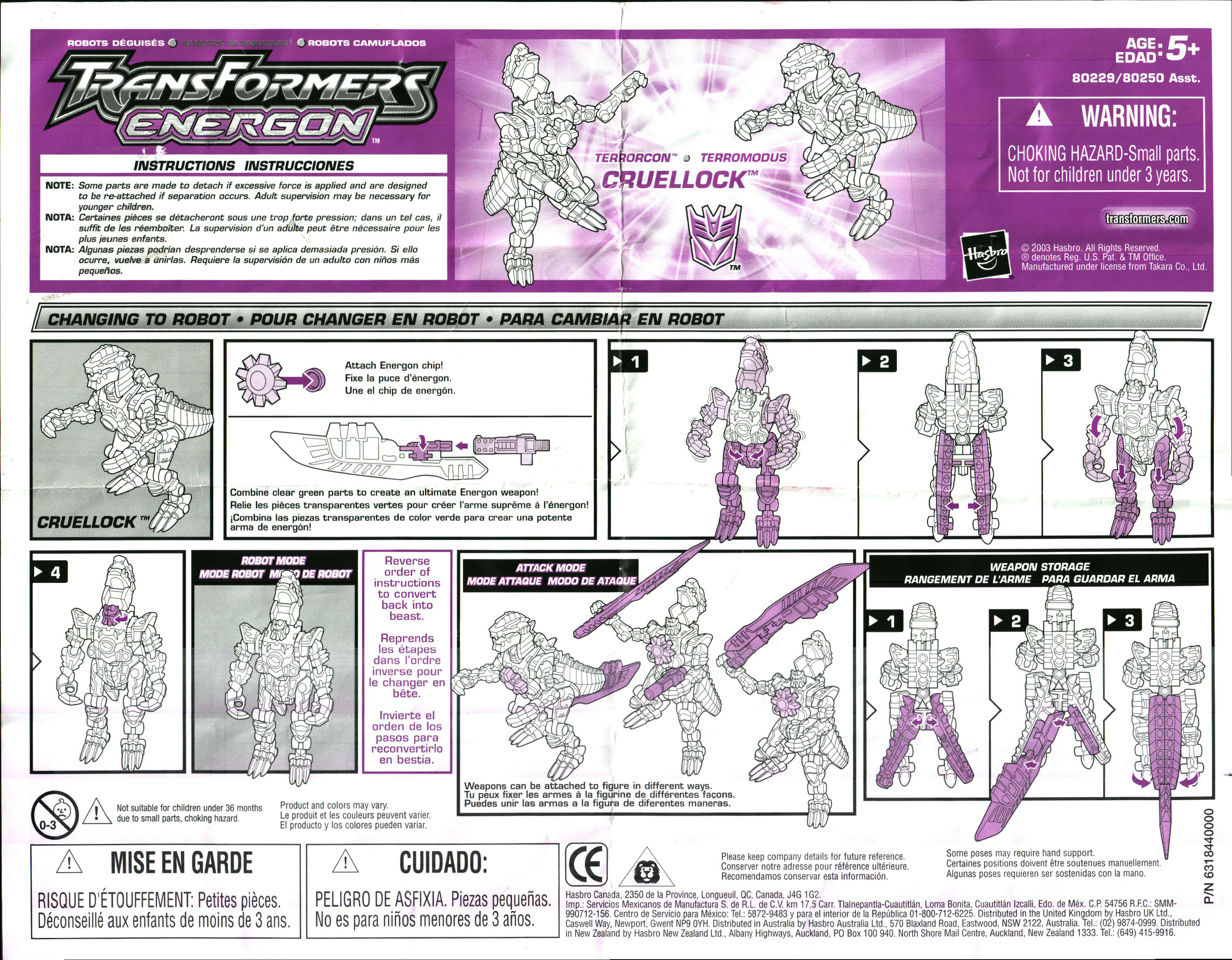 Energon Class Cruellock (Transformers, Energon, Decepticon ...