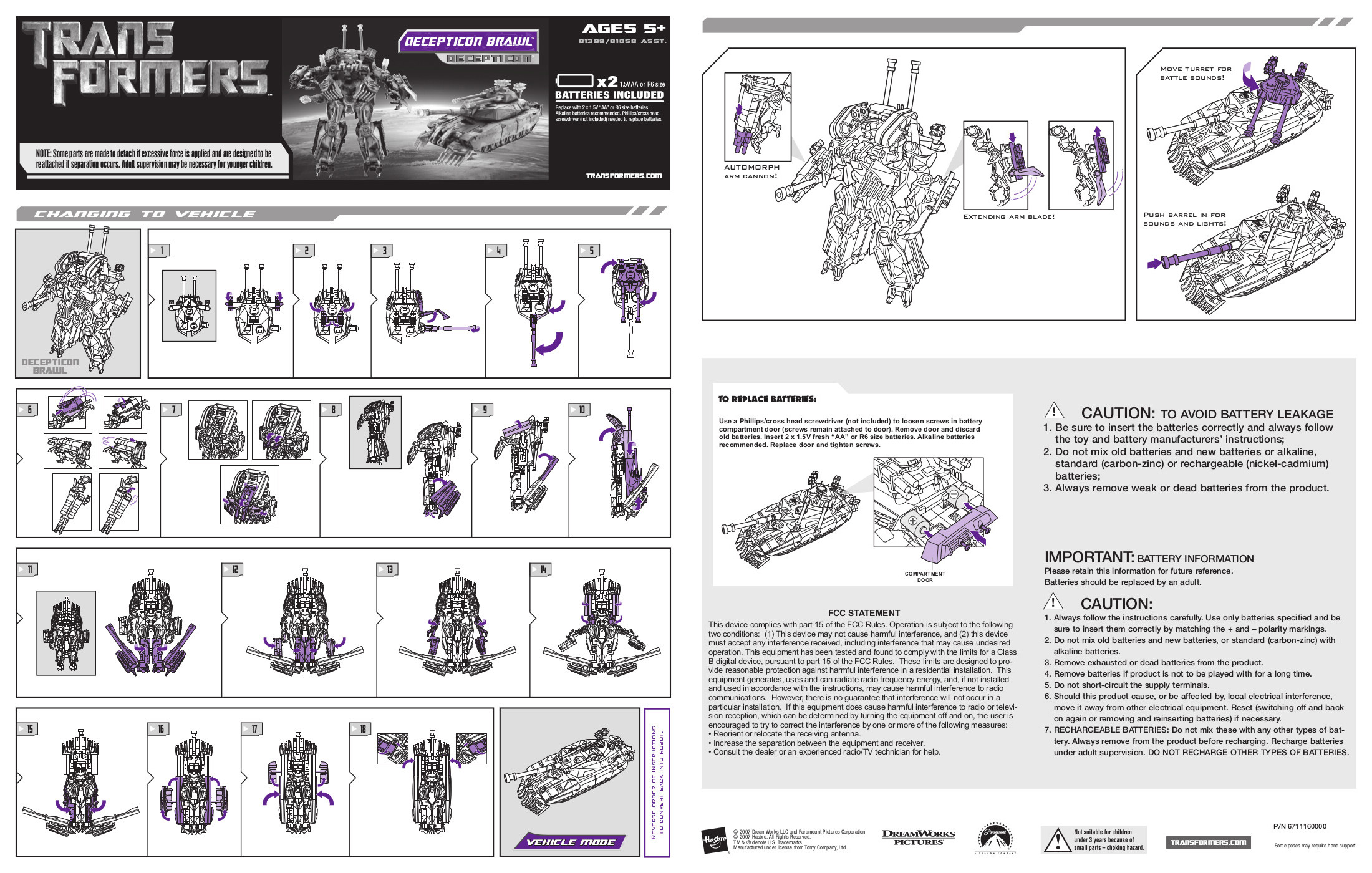 Leader Class Decepticon Brawl (Transformers, Movie, Decepticon ...