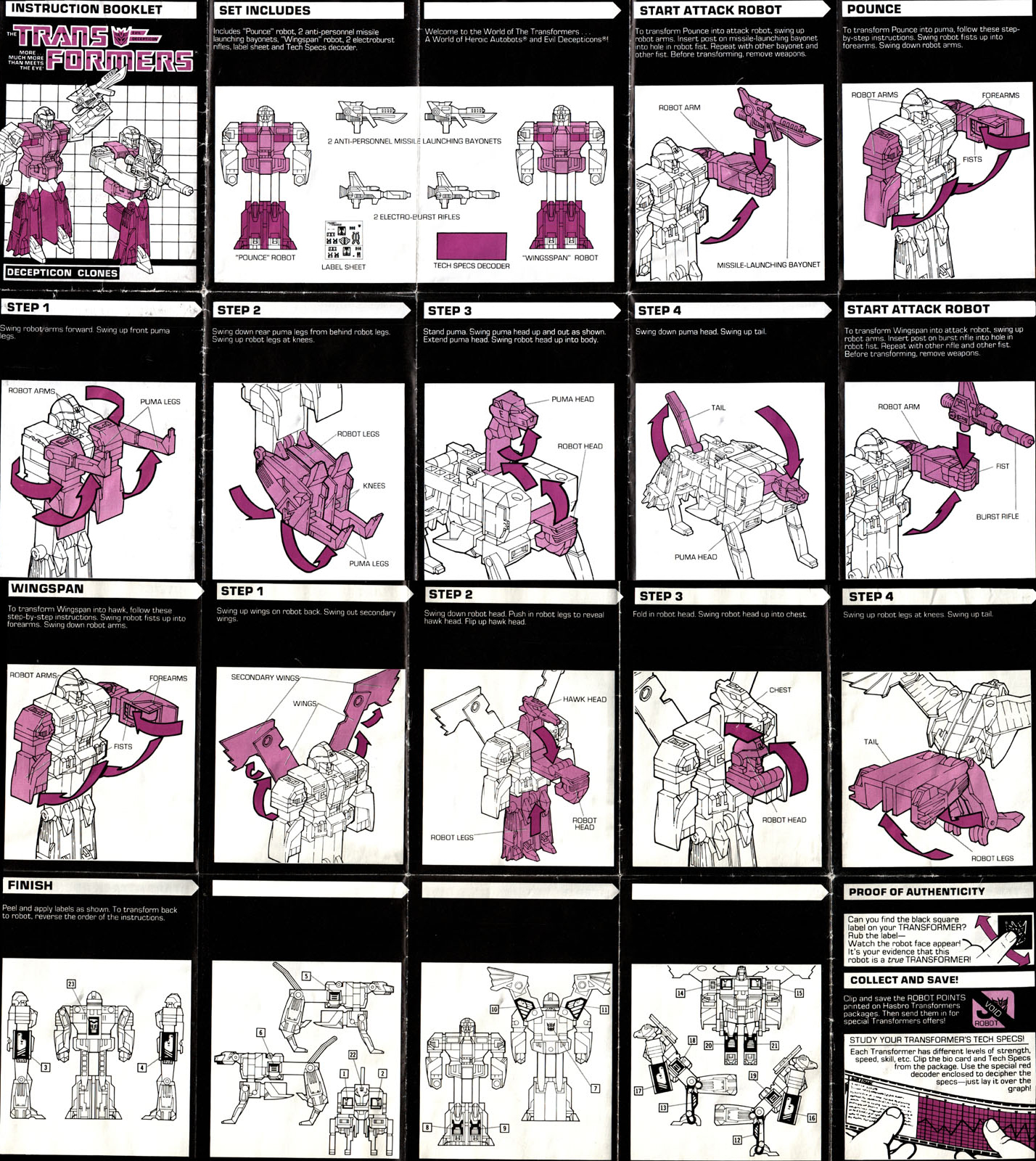 Clones Pounce and Wingspan (Transformers, G1, Decepticon ...