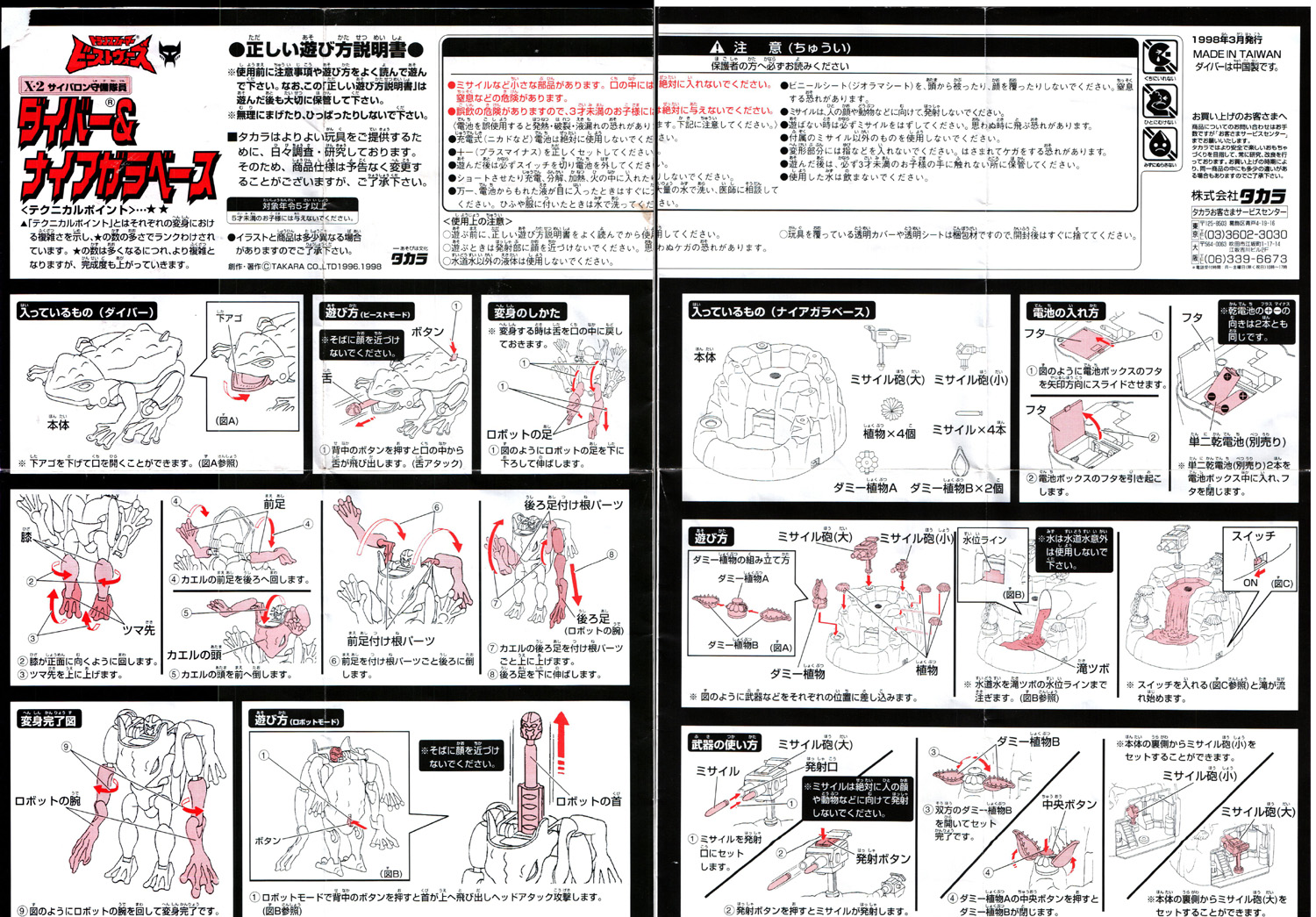 Gift Sets Diver with Niagra Playset (X-2) (Transformers, Beast Wars II ...