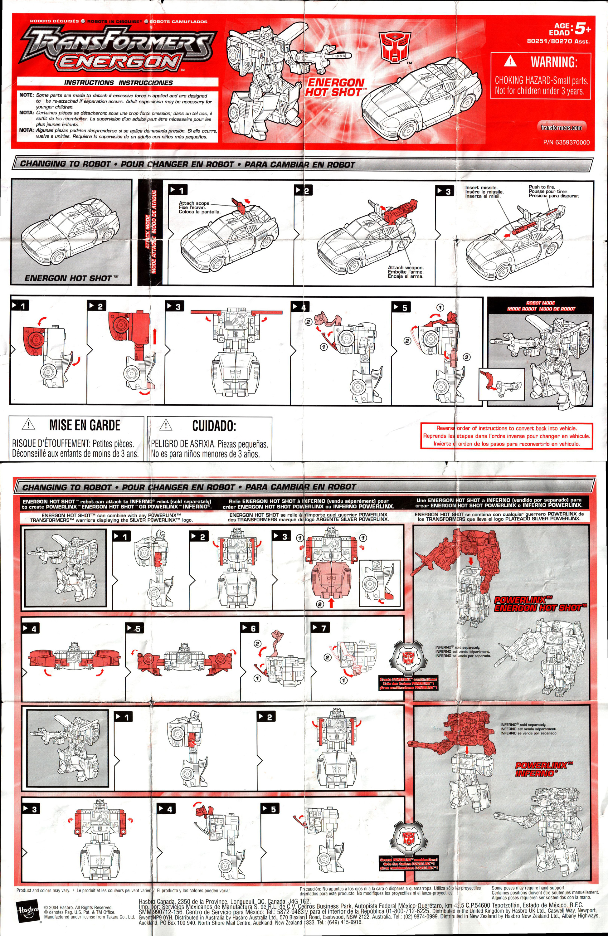 Combat Class Energon Hot Shot (Transformers, Energon, Autobot ...