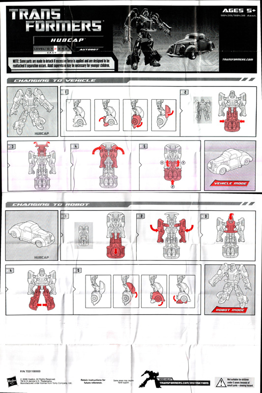 Scout Class Hubcap (Transformers, Transformers (2010 - HFTD / RTS ...