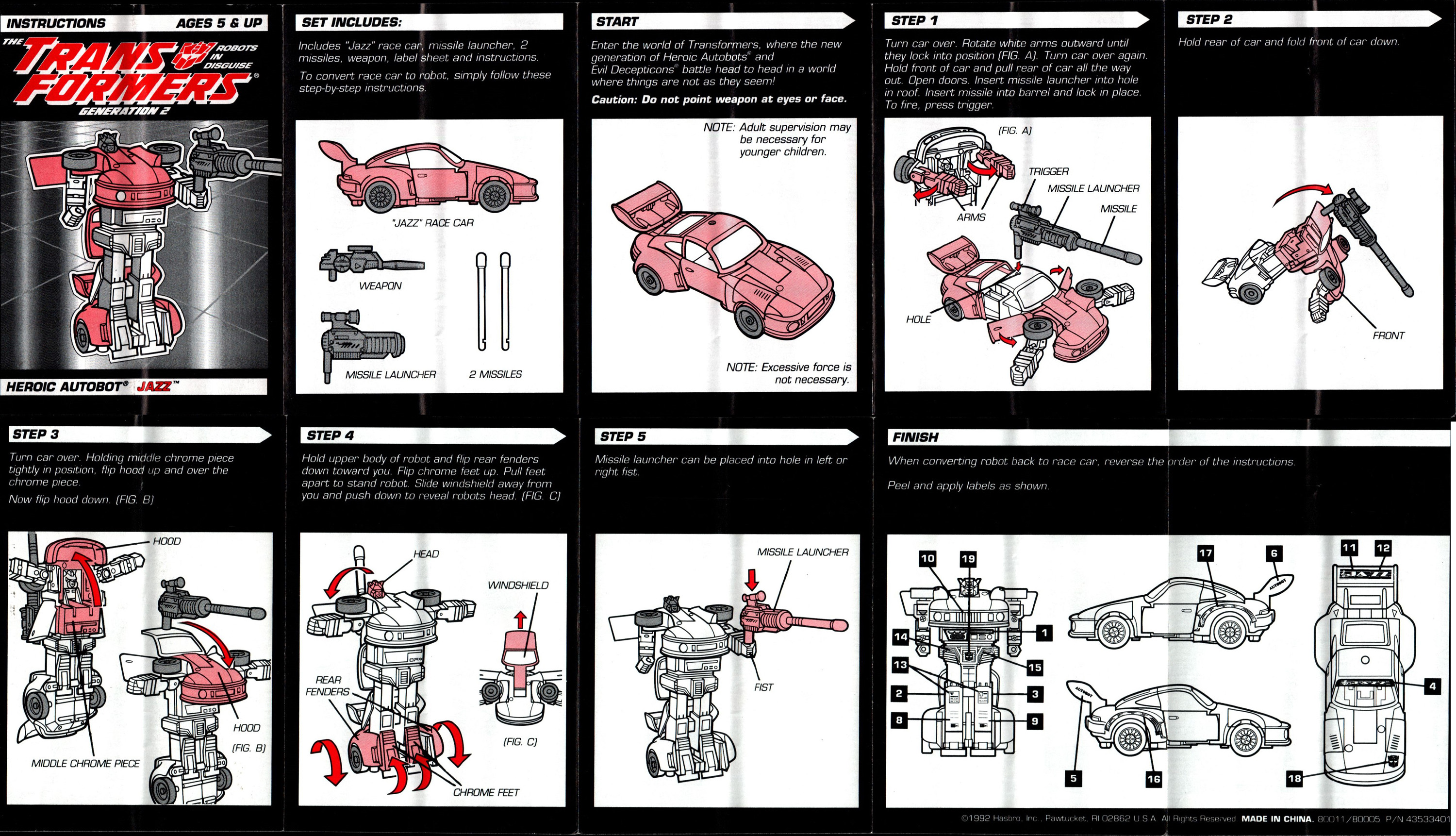 Autobot Cars Jazz (Transformers, G2, Autobot) | Transformerland.com ...