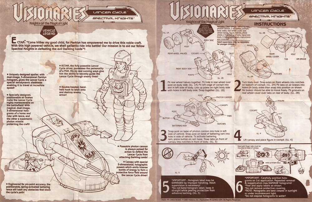 Vehicle and Driver Sets Lancer Cycle with Ectar (Visionaries, Knights ...