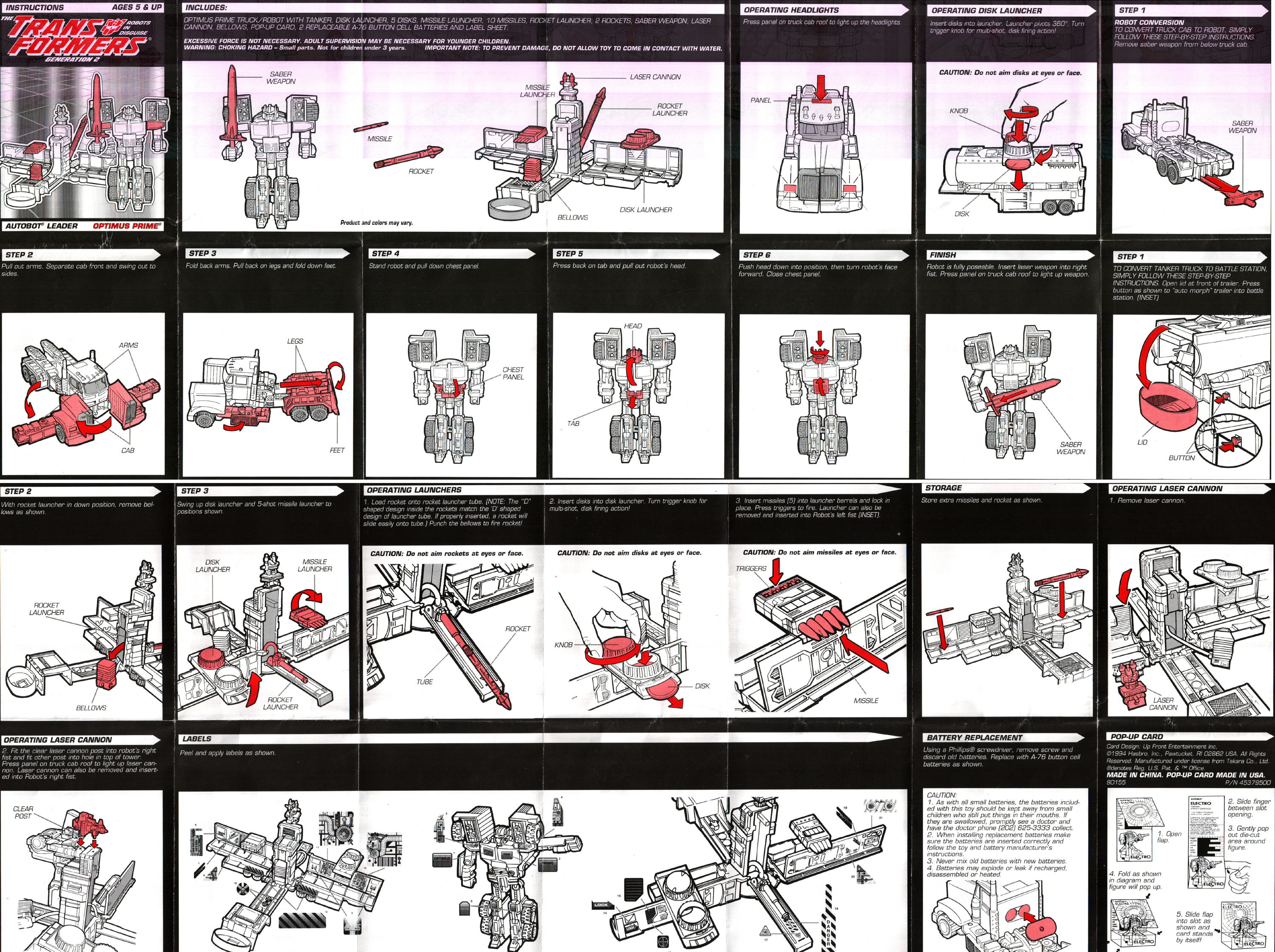 Leaders Laser Optimus Prime (Transformers, G2, Autobot ...