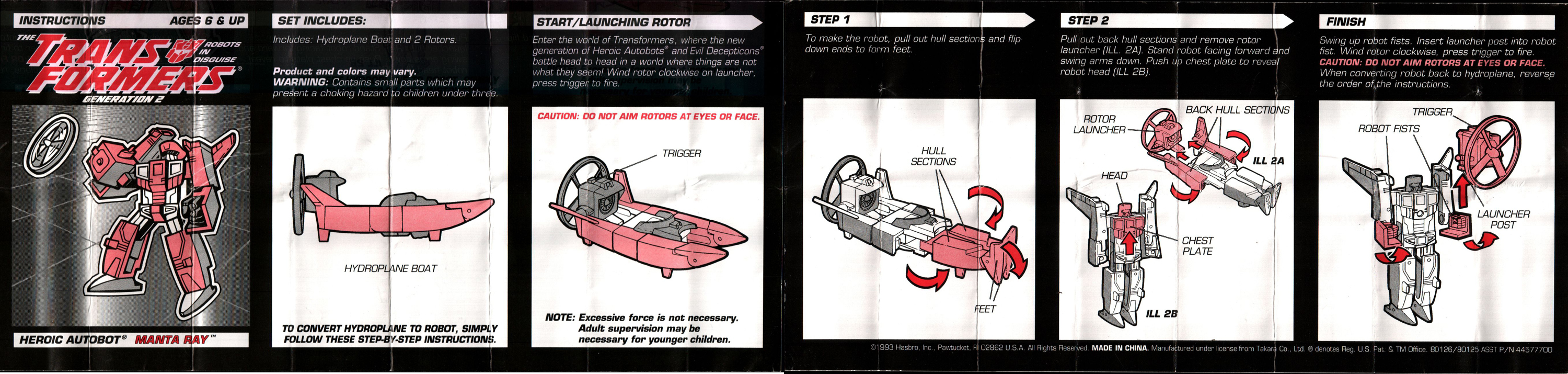 Rotor Force Manta Ray (Transformers, G2, Autobot) | Transformerland.com ...