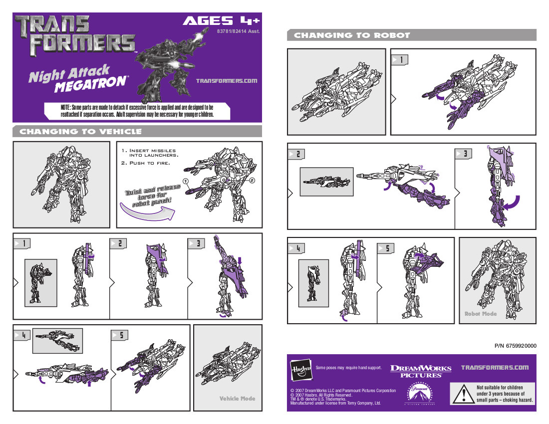 Fast Action Battlers Megatron (Night Attack) (Transformers, Movie ...