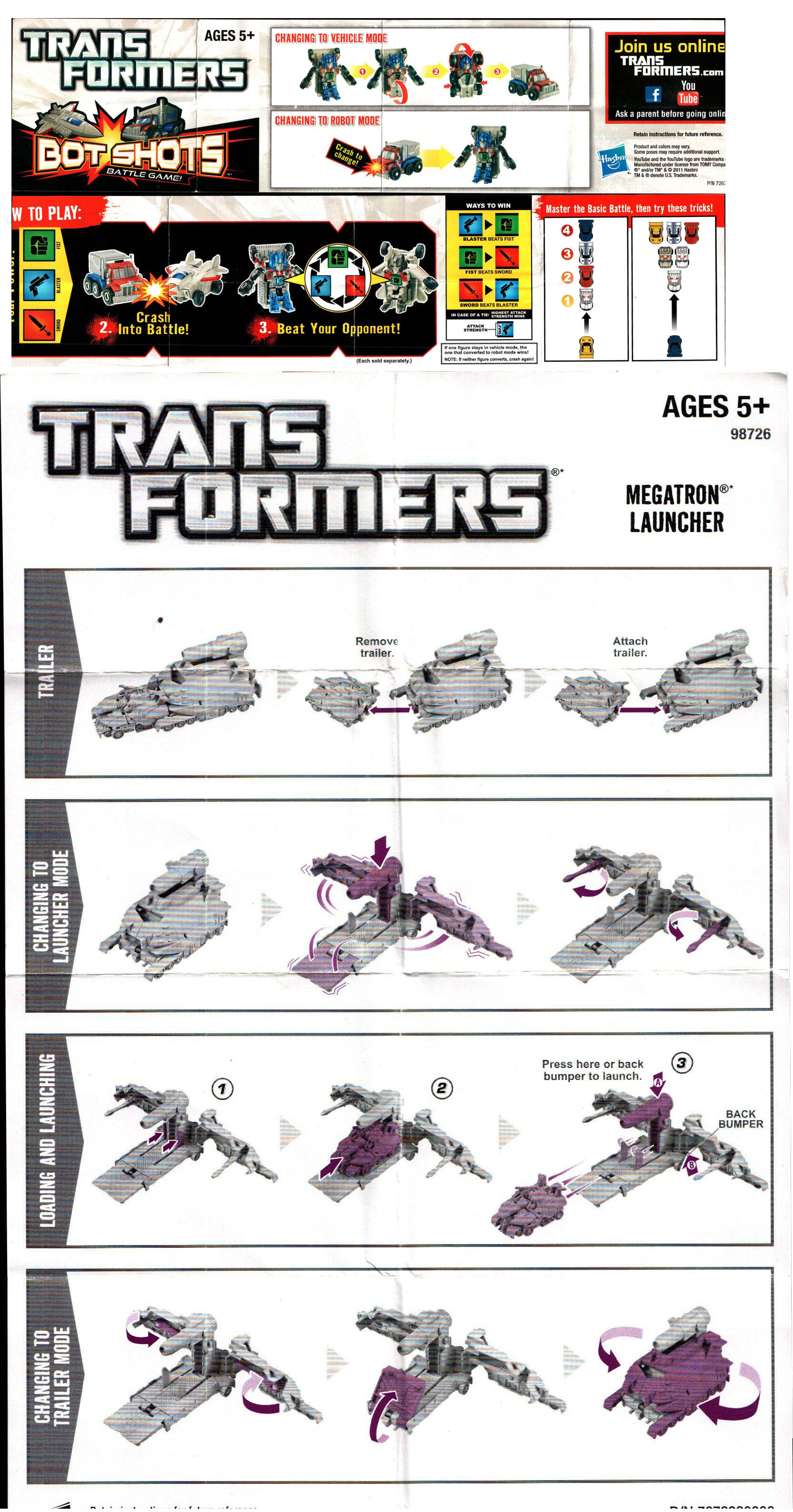 Bot Shot Launchers Megatron with Tank launcher (BL002) (Transformers ...