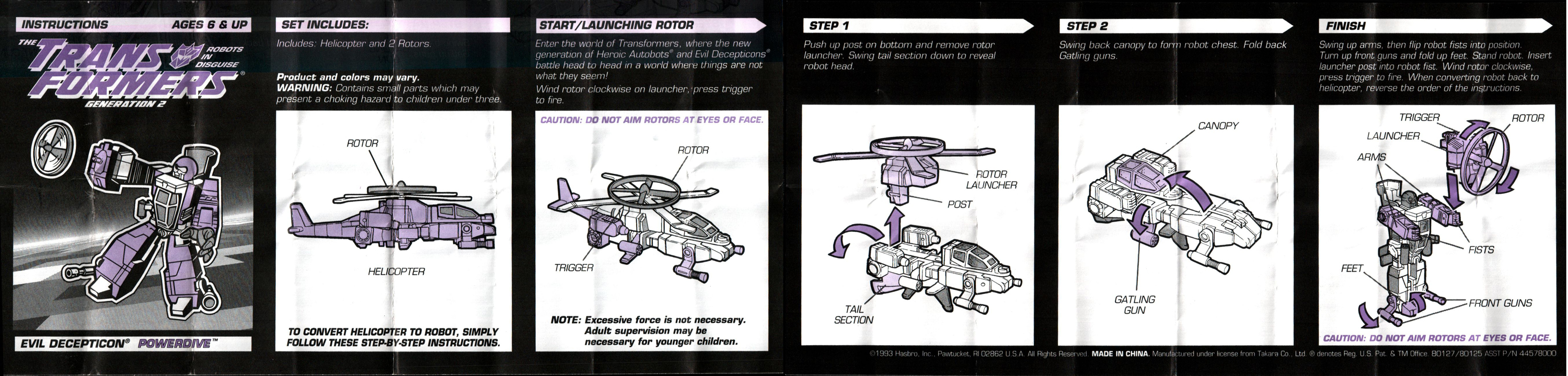 Rotor Force Powerdive (Transformers, G2, Decepticon) | Transformerland ...