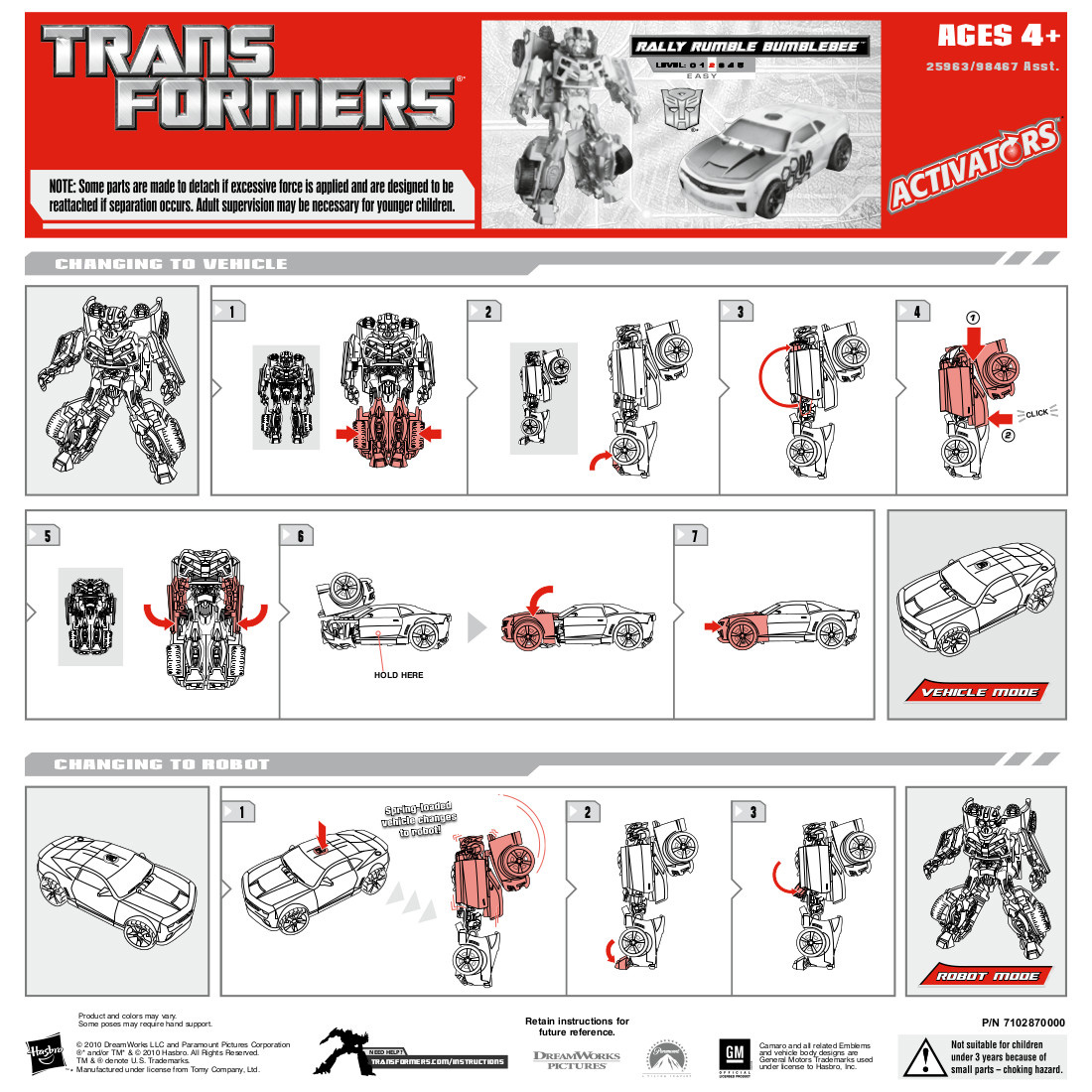 Activators Rally Rumble Bumblebee (Transformers, Transformers (2010 ...