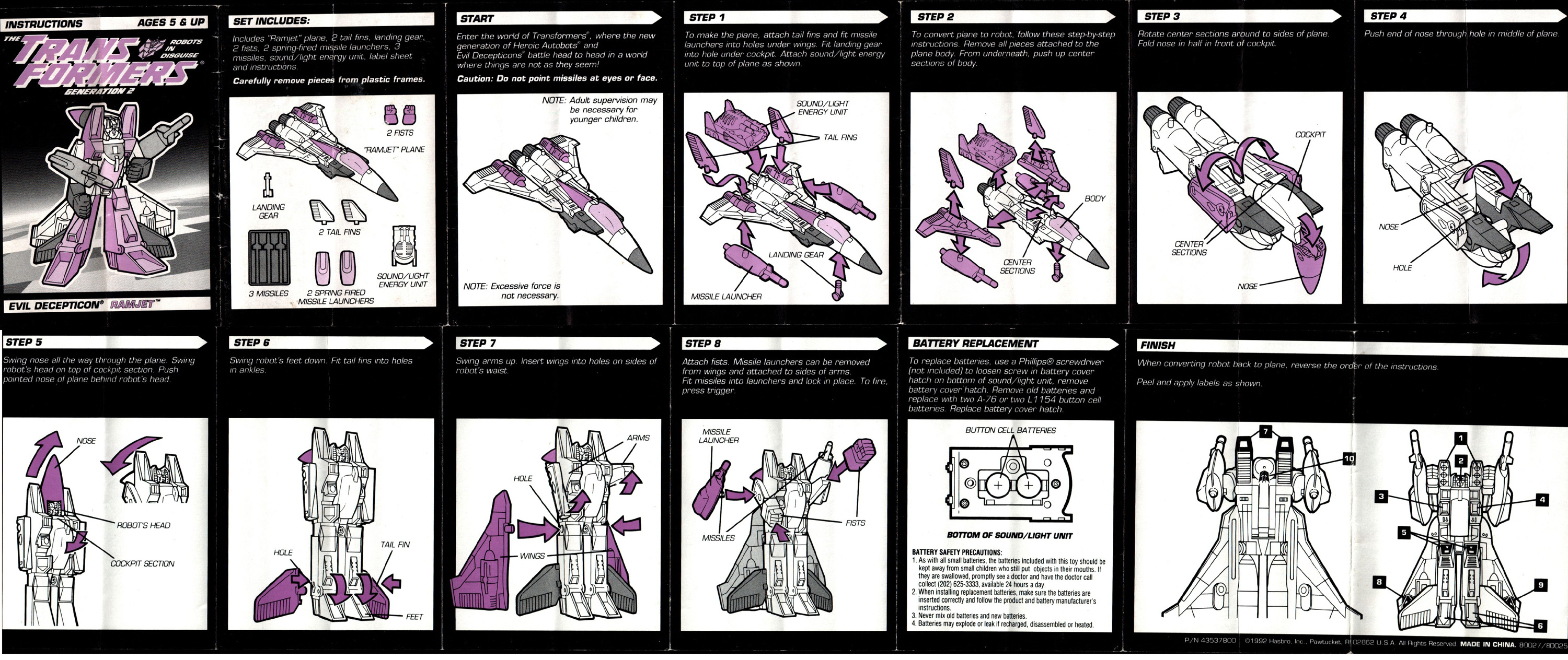 Decepticon Jets Ramjet (Transformers, G2, Decepticon) | Transformerland ...