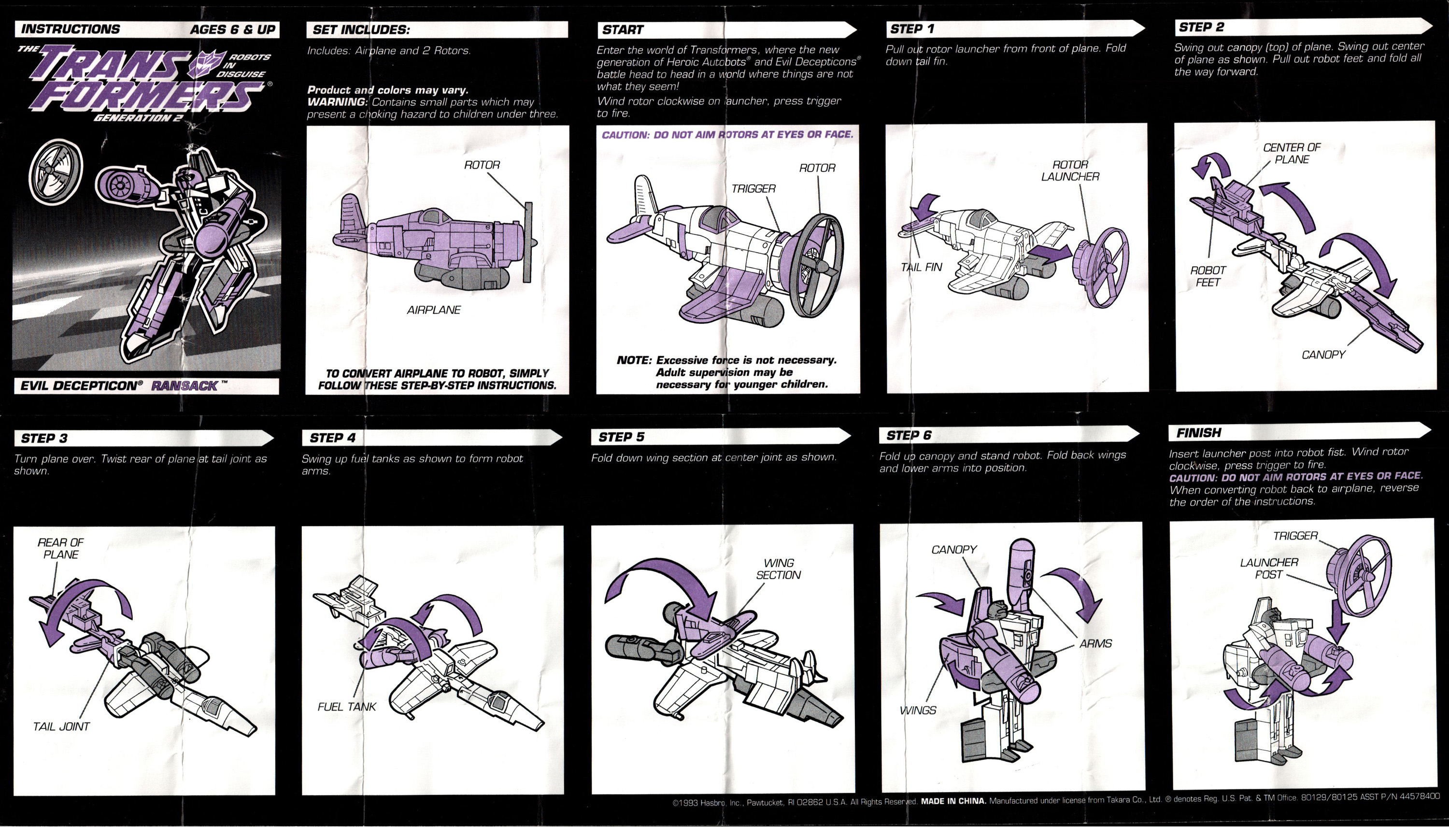 Rotor Force Ransack (Transformers, G2, Decepticon) | Transformerland ...