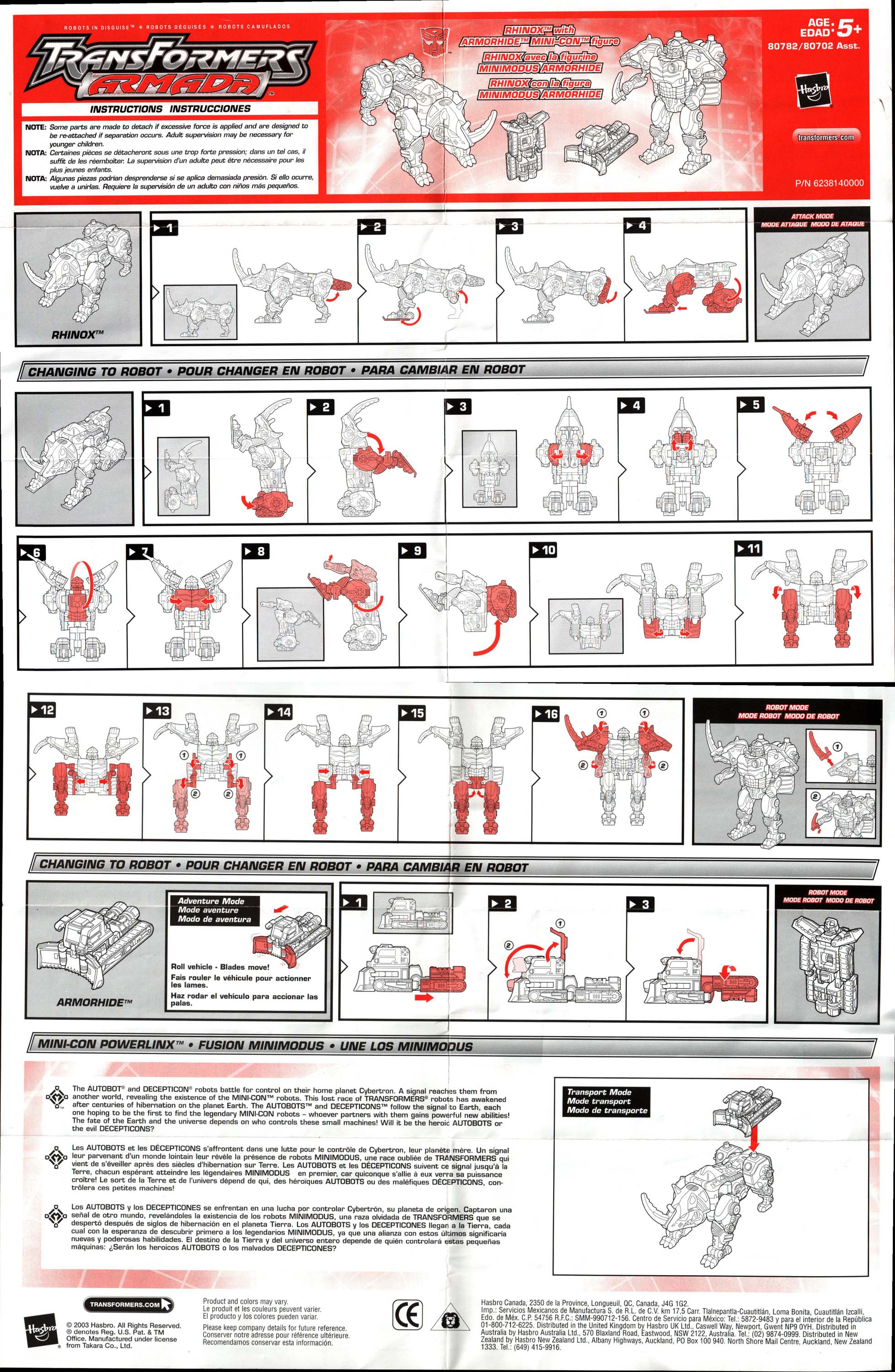 Super-Cons Rhinox with Armorhide (Transformers, Armada, Autobot ...