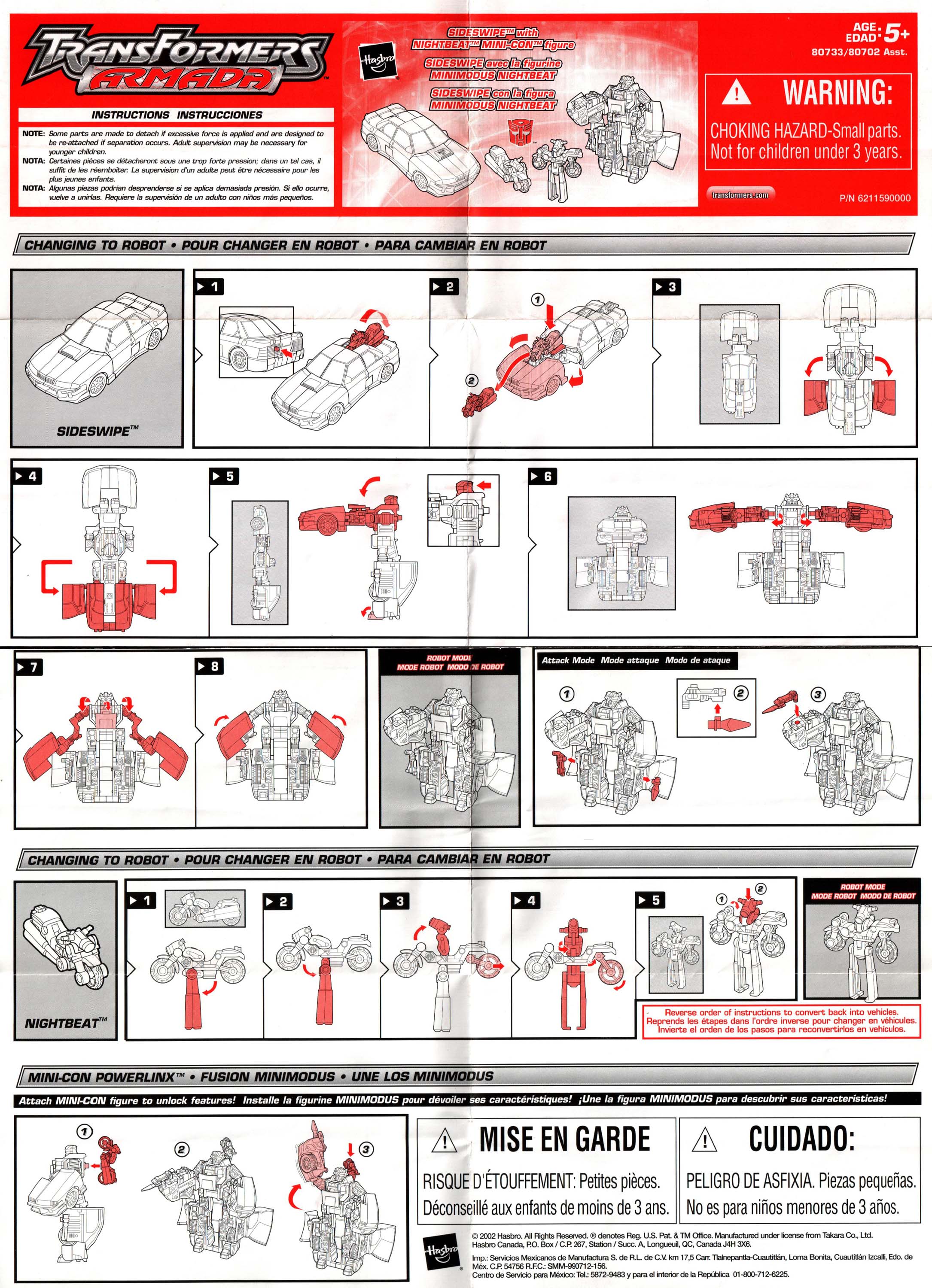 Super-Cons Sideswipe with Nightbeat (Transformers, Armada, Autobot ...