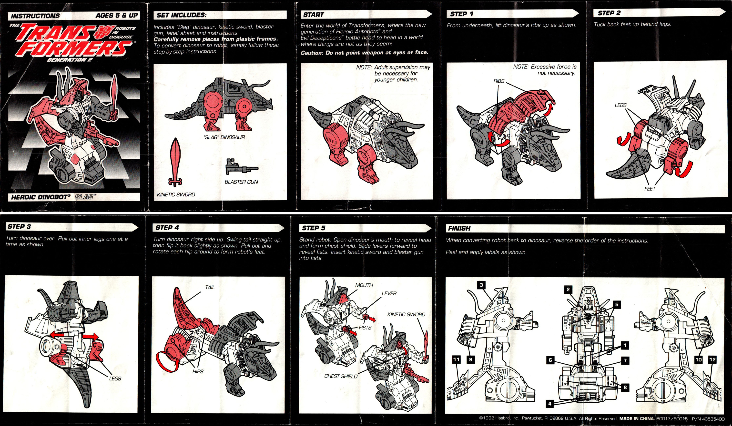 Dinobots Slag (silver) (Transformers, G2, Autobot) | Transformerland ...