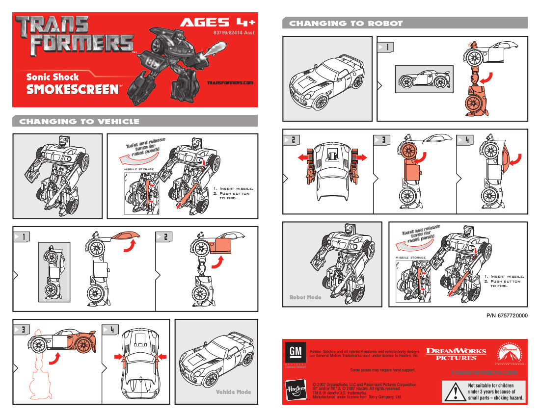 Fast Action Battlers Smokescreen (Sonic Shock) (Transformers, Movie ...