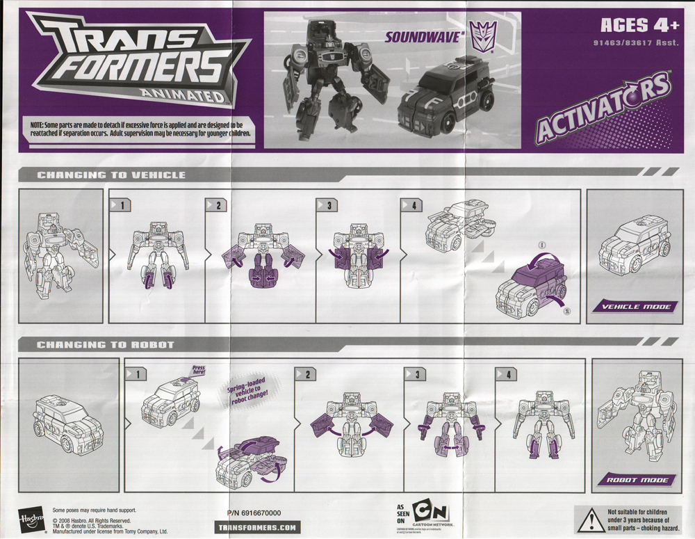 Activators Soundwave (Transformers, Animated, Decepticon) | Transformerland.com - Collector's ...