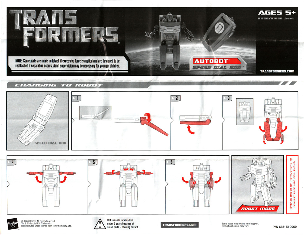 Real Gear Robots Speed Dial 800 (Transformers, Movie, Autobot ...