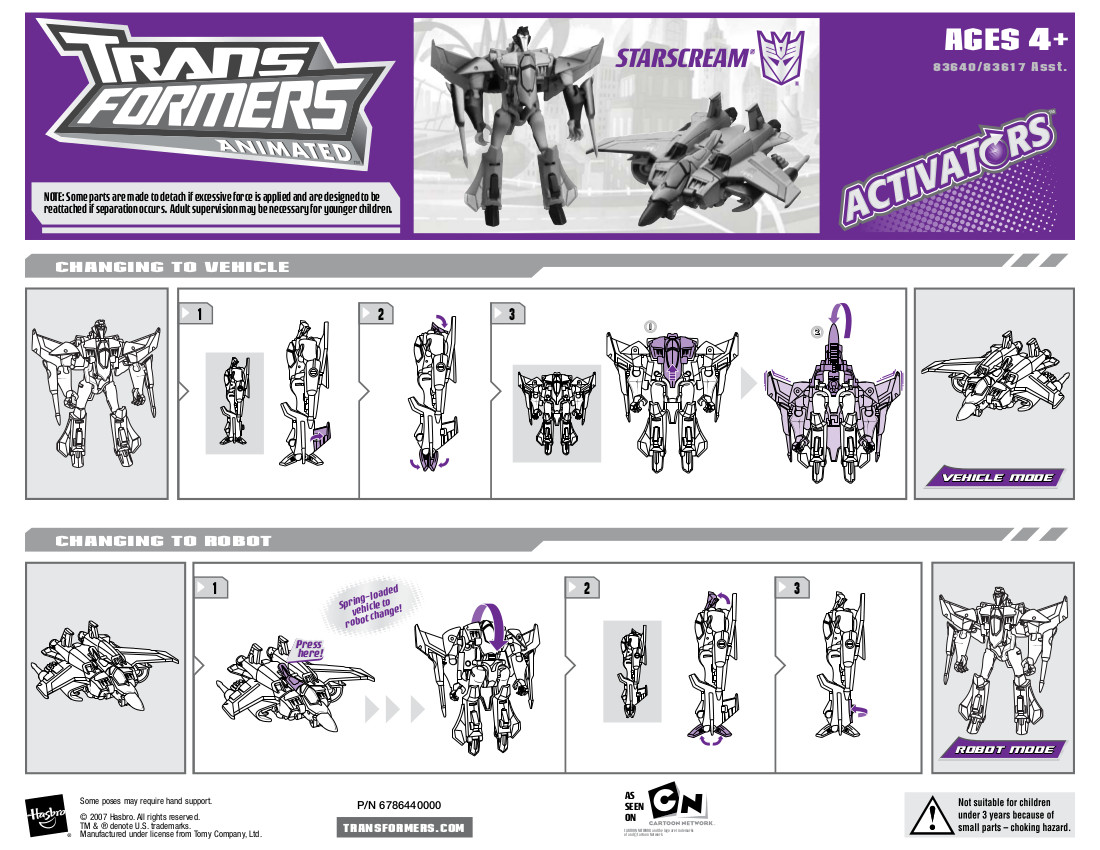 Activators Starscream (Transformers, Animated, Decepticon) | Transformerland.com - Collector's ...