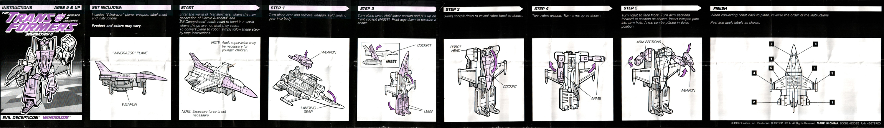 Skyscorchers Windrazor (Transformers, G2, Decepticon) | Transformerland ...