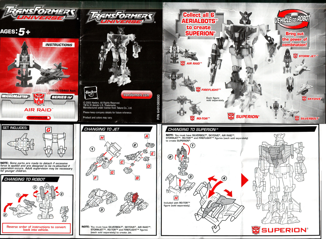 Series IV Aerialbots (Superion) Air Raid (Transformers, Universe ...