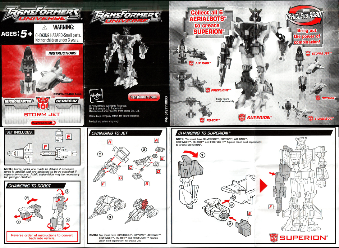 Series IV Aerialbots (Superion) Storm Jet (Transformers, Universe ...