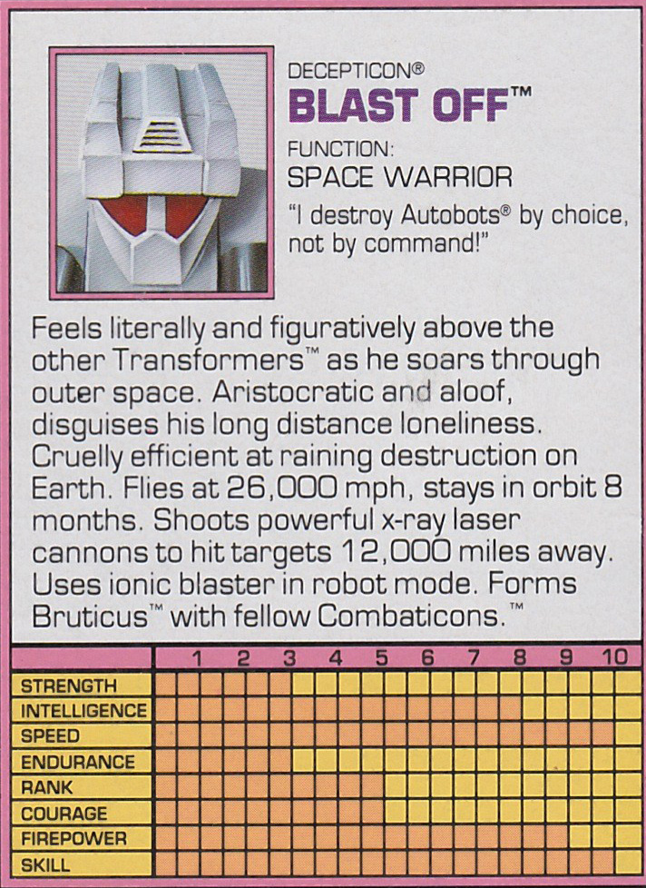 Combaticons (Bruticus, G2) Blast Off (C3) (Transformers, G2, Decepticon ...