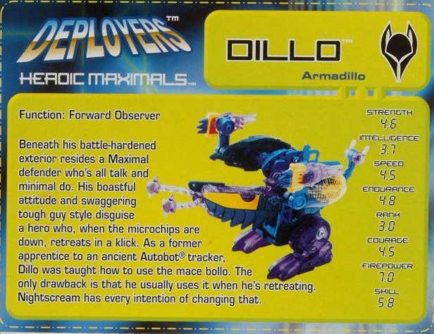 Deployers Dillo (redeco) (Transformers, Beast Machines, Maximal ...
