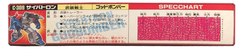 Other Godbomber (C-309) (Transformers, G1 - Super-God Masterforce ...