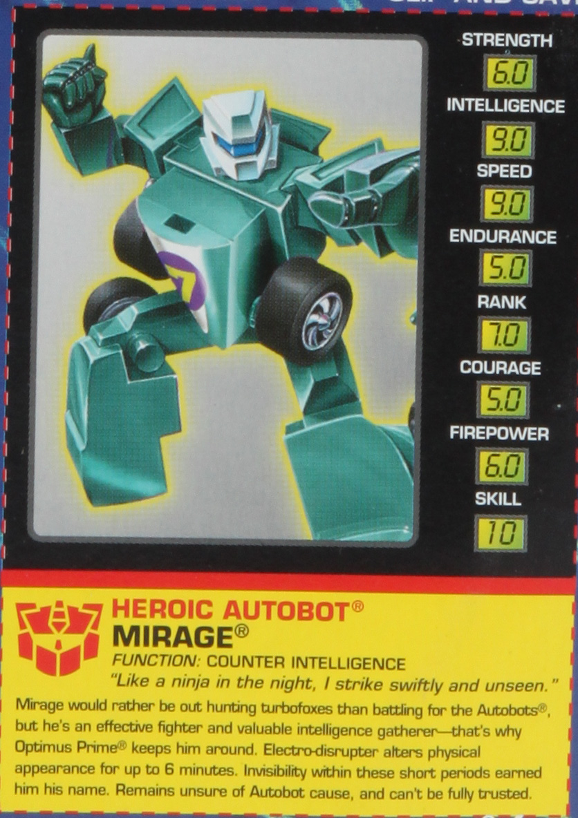 Basic Class Mirage (Transformers, Machine Wars, Autobot ...