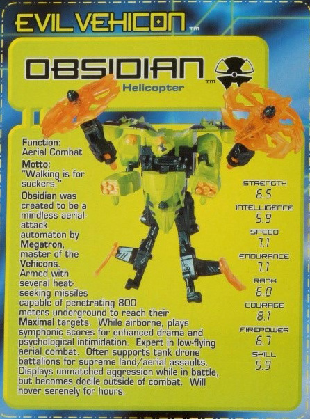 Basic Class Obsidian (Transformers, Beast Machines, Vehicon ...