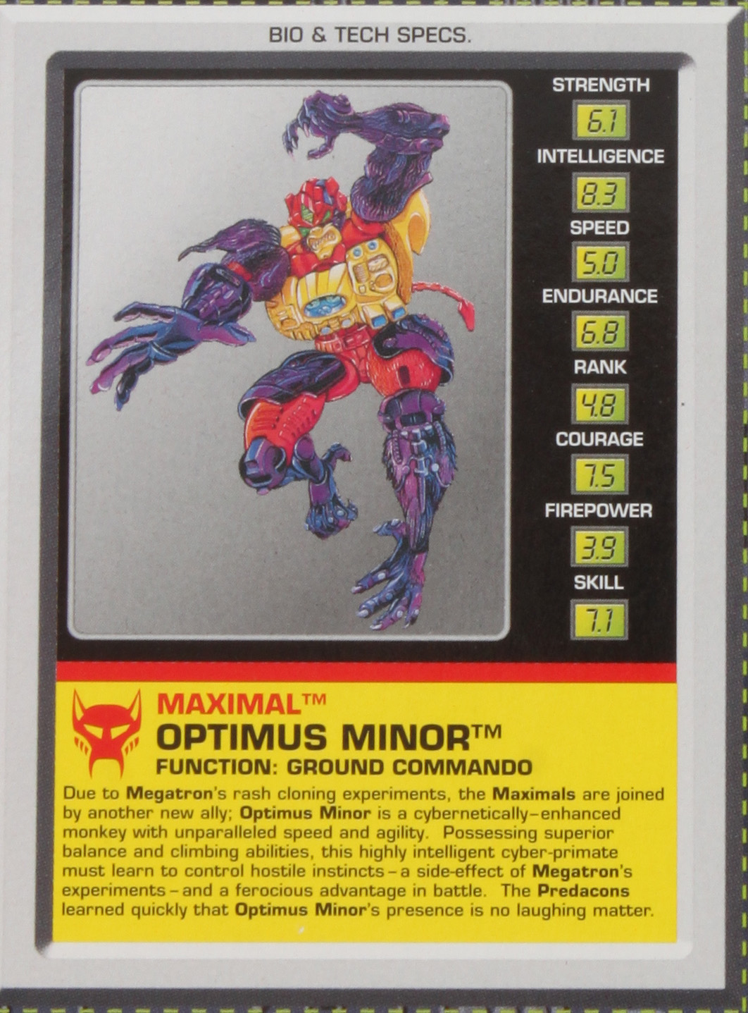 Basic Class Optimus Minor (Transformers, Beast Wars, Maximal ...