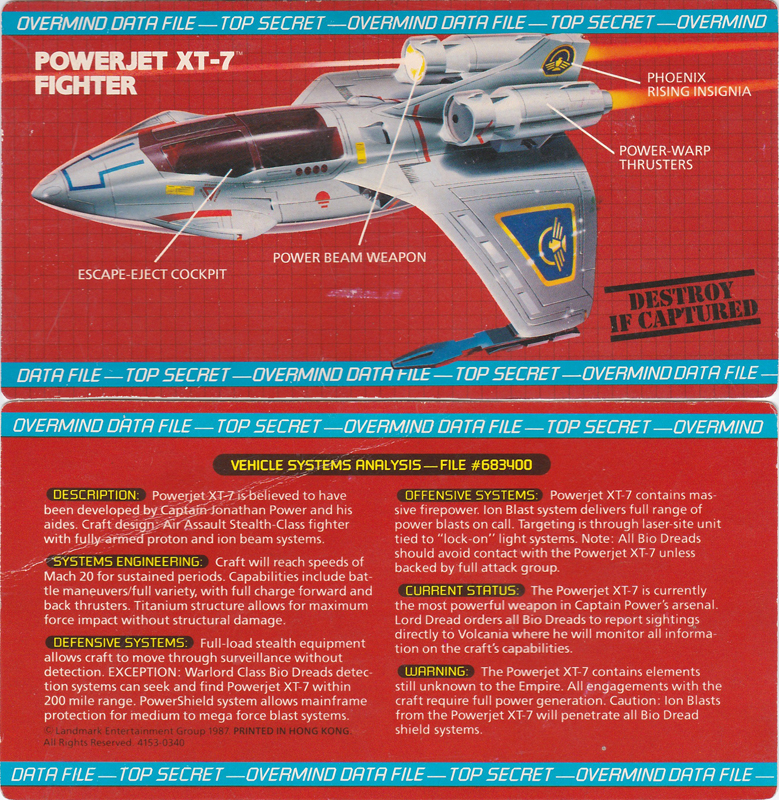 Vehicles Powerjet XT-7 (Captain Power, Captain Power and the Soldiers ...