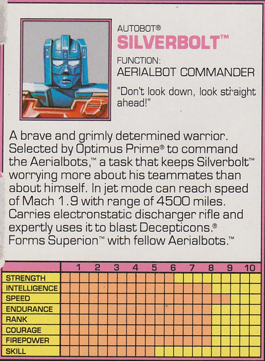 Aerialbots (Superion, G2) Silverbolt (A5) (Transformers, G2, Autobot ...