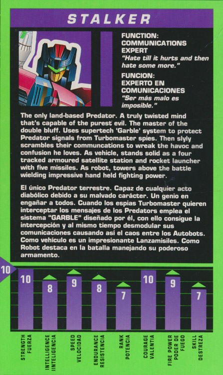 Predators Stalker (Transformers, G1 (Europe), Decepticon ...