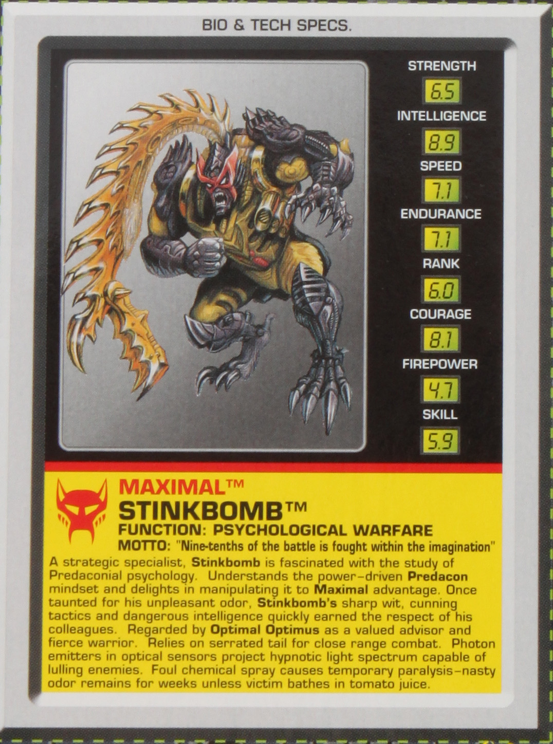 Basic Class Stinkbomb (Transformers, Beast Wars, Maximal ...