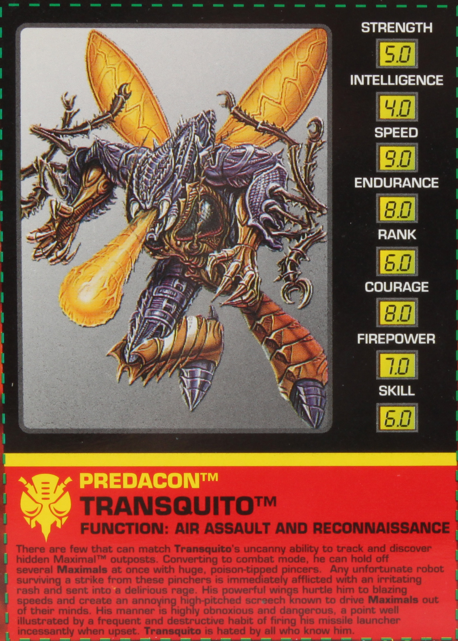 Mega Class Transquito (Transformers, Beast Wars, Predacon ...