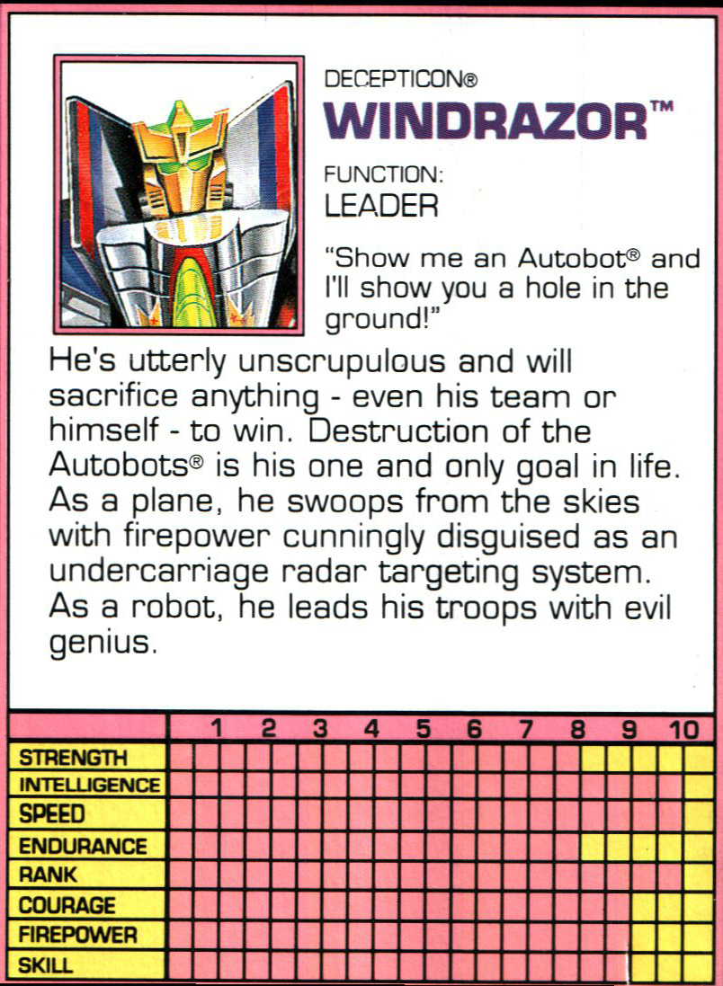 Skyscorchers Windrazor (Transformers, G2, Decepticon) | Transformerland ...