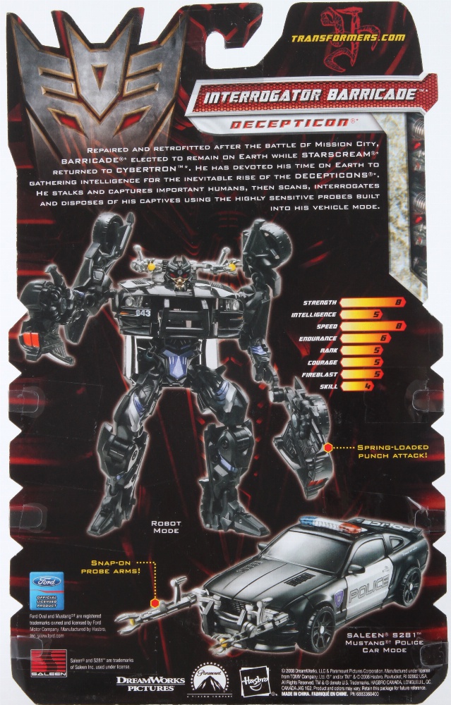 Deluxe Class Interrogator Barricade (Transformers, Movie - Revenge of ...