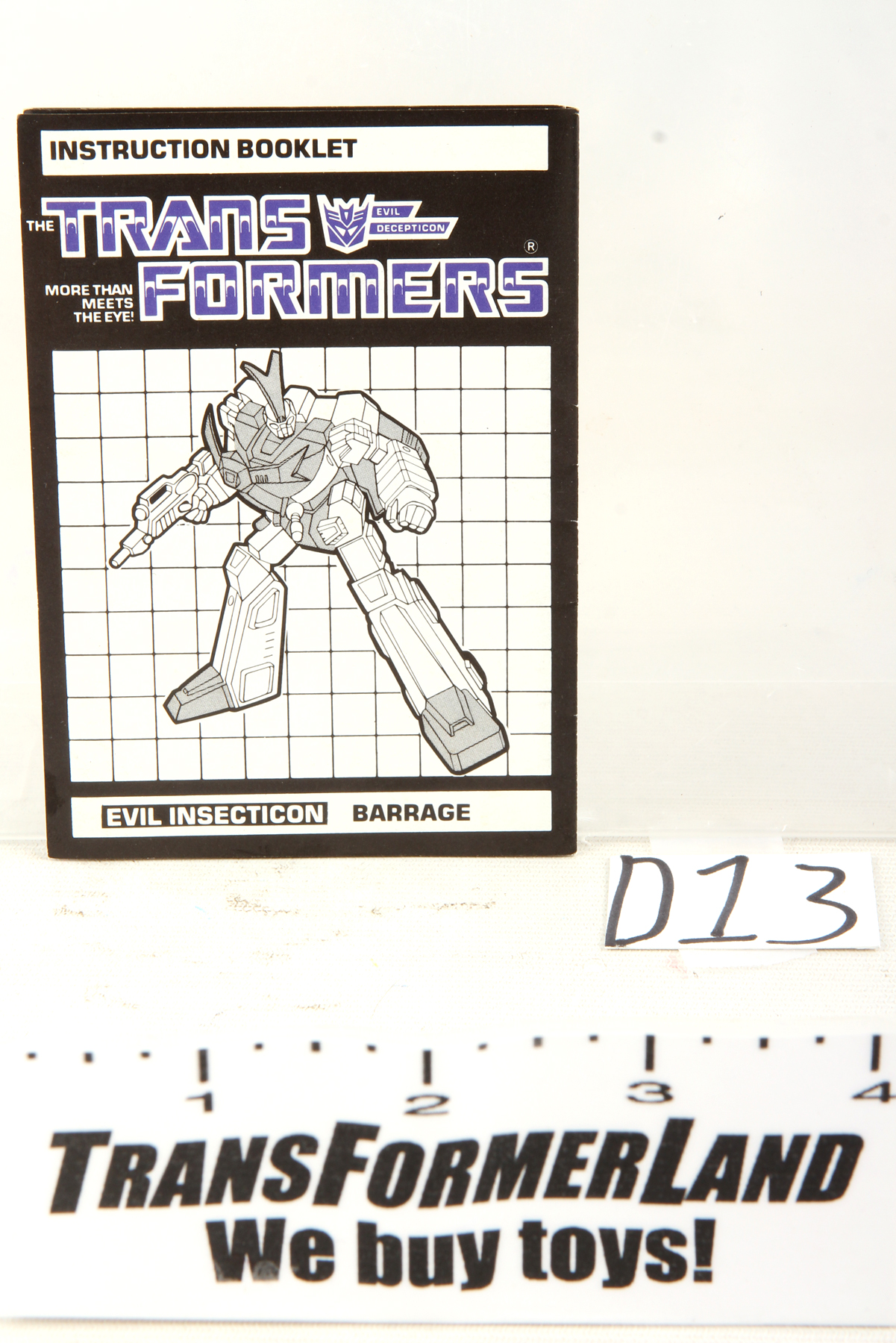 Transformers® G1 Barrage Instructions SKU 328877 | Transformerland.com ...