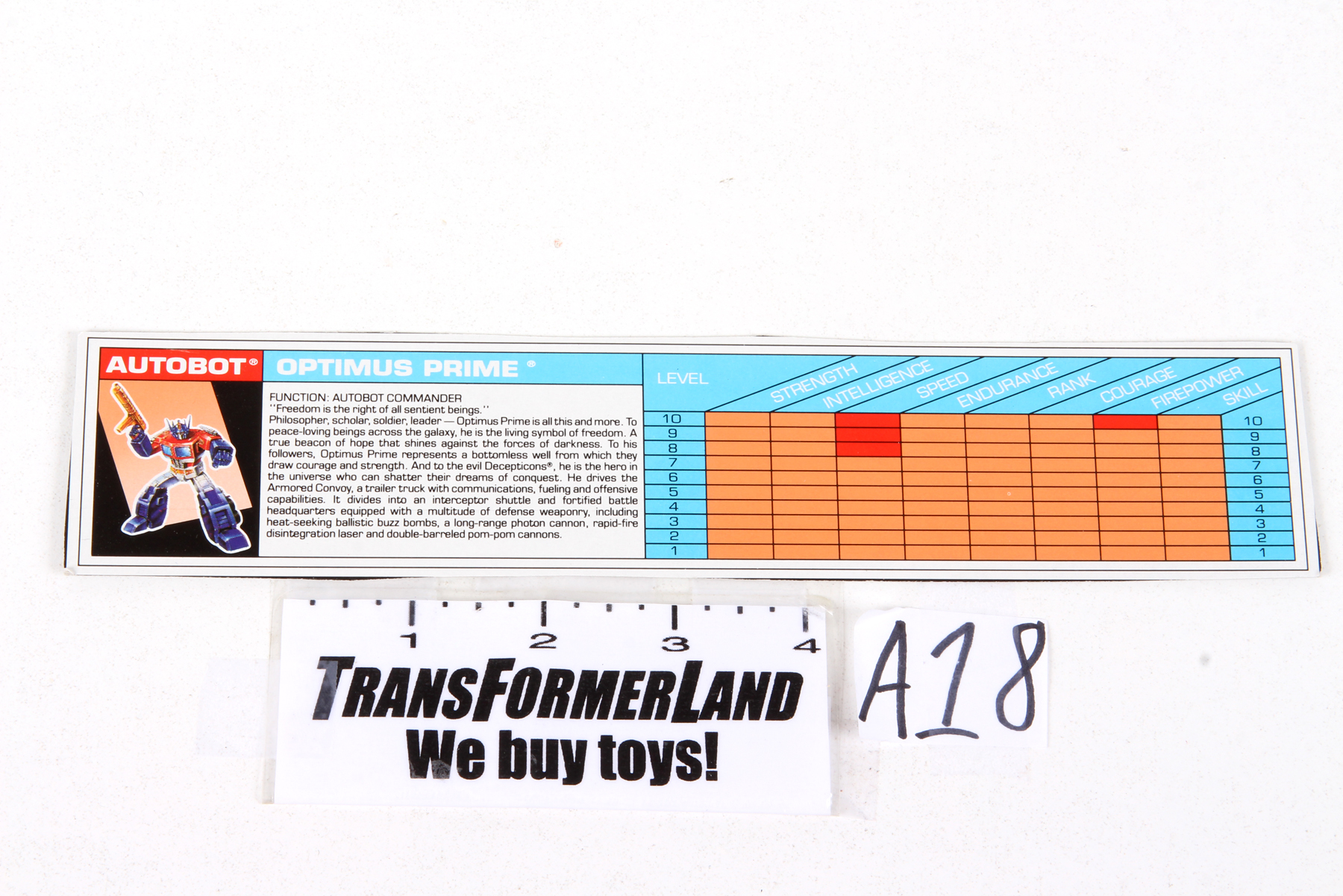 Transformers® G1 Armored Convoy with Optimus Prime Tech Specs or Stats ...