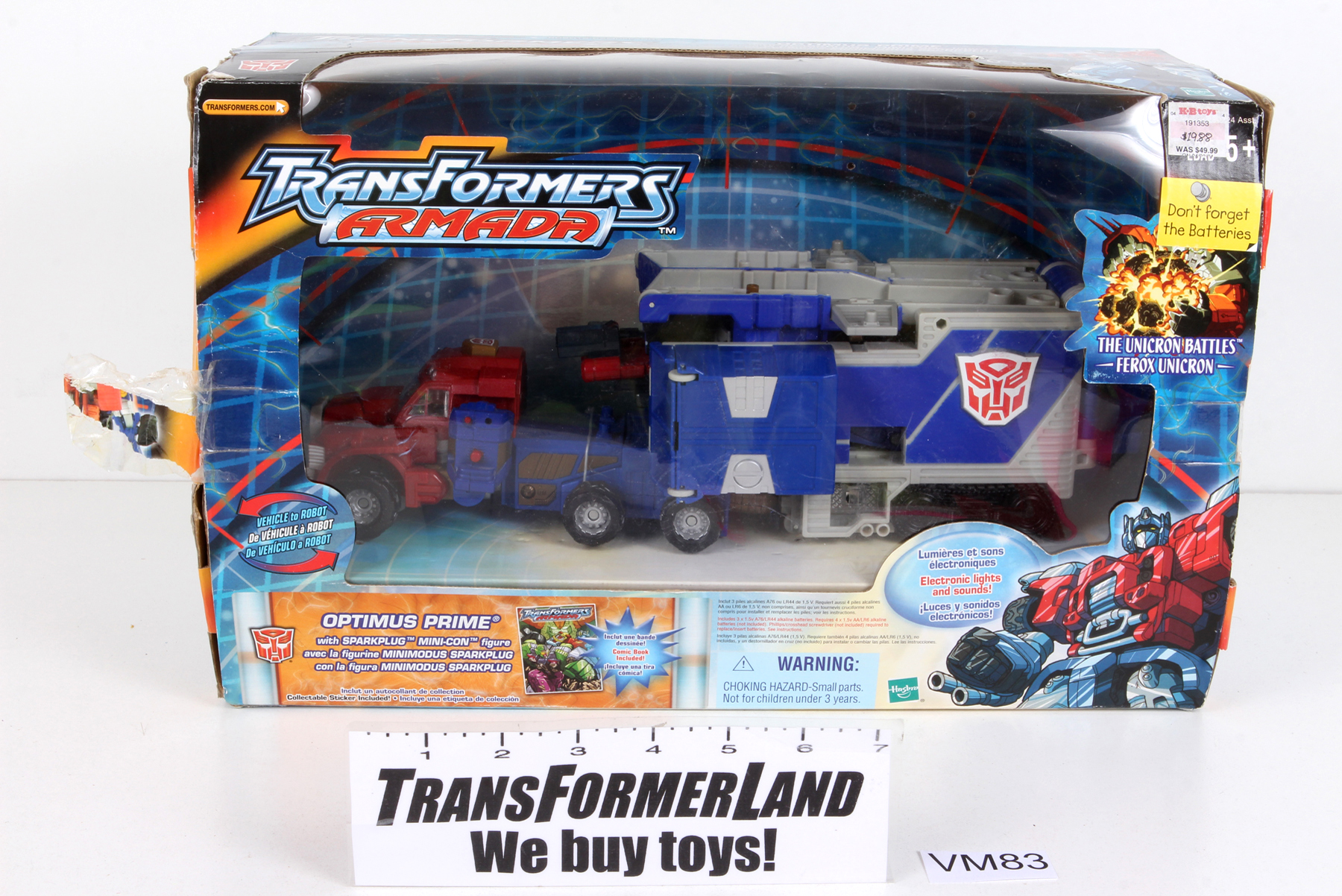 Packaged, not sealed Transformers® Armada Super Class Optimus Prime ...