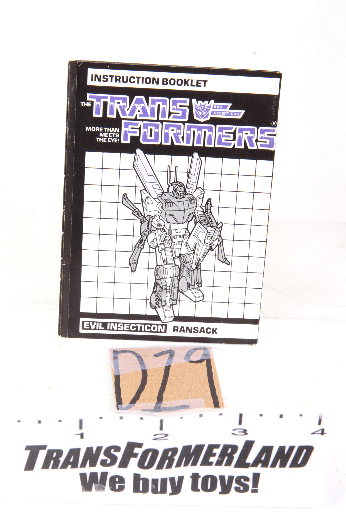 Transformers® G1 Ransack Instructions SKU 356396 | Transformerland.com ...
