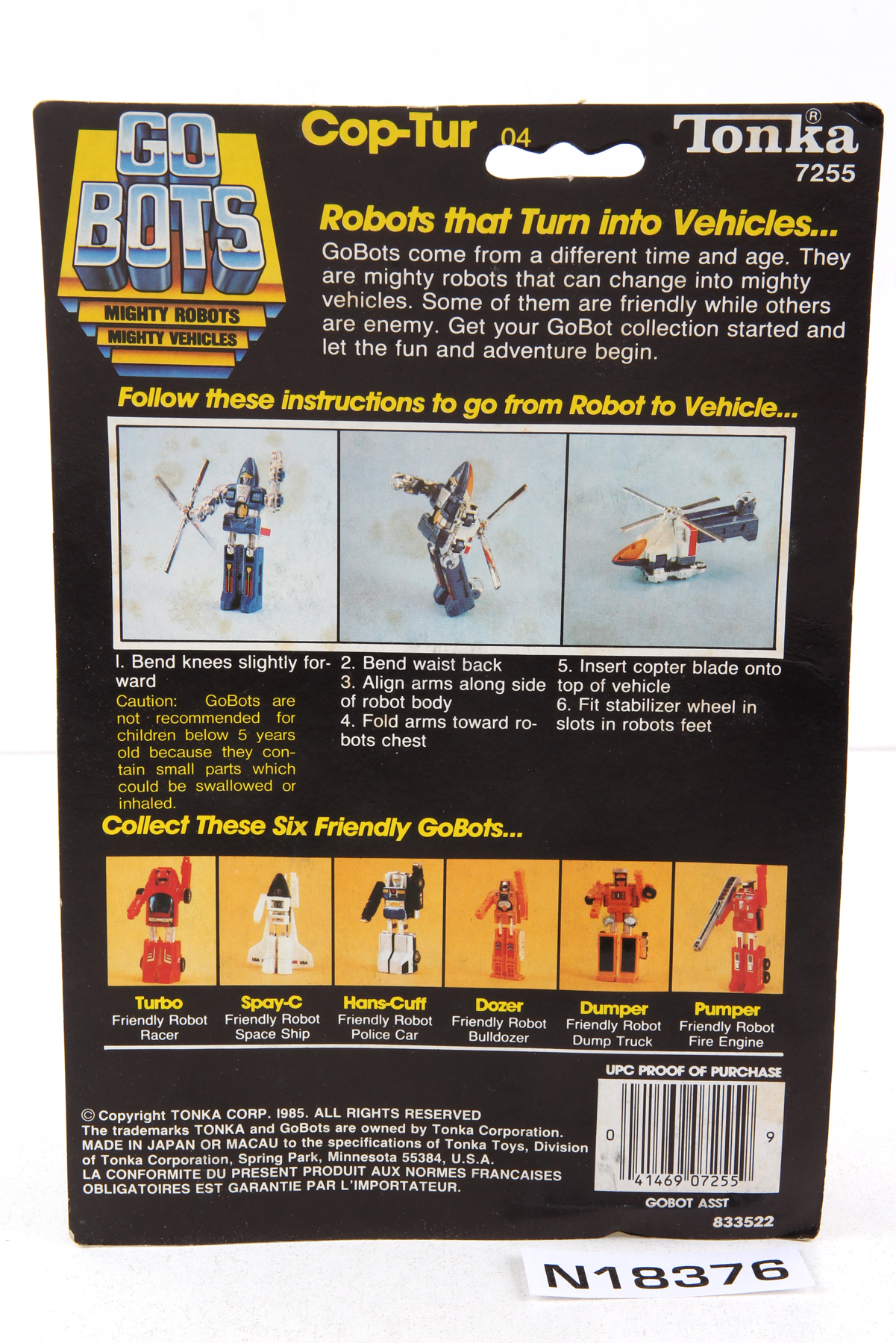 Sealed GoBots® Tonka GoBots Regular Cop-Tur SKU 396601 ...